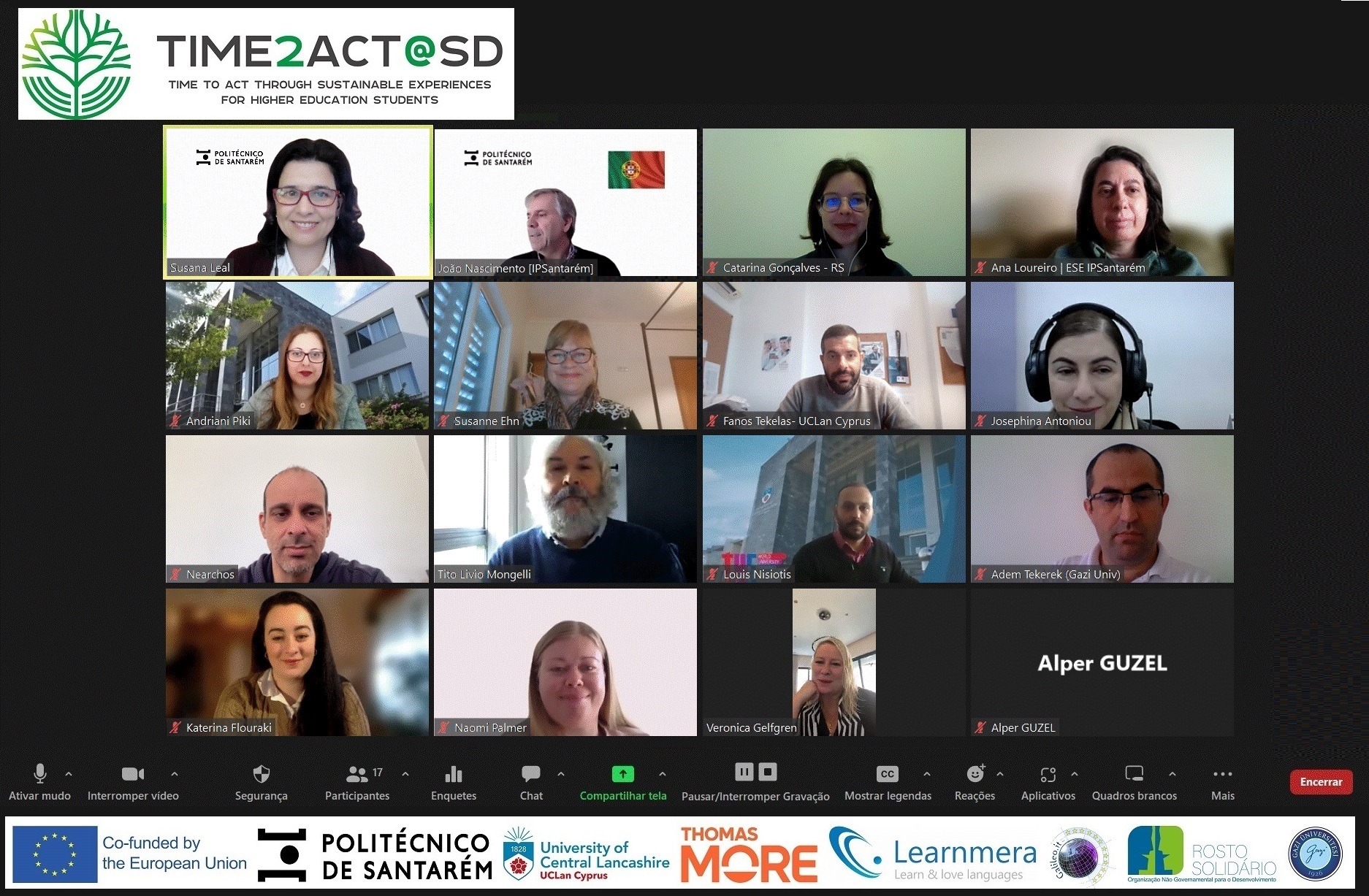 Kick-off Meeting do projeto TIME2ACT@SD financiado pelo programa Erasmus+ – Politécnico de Santarém