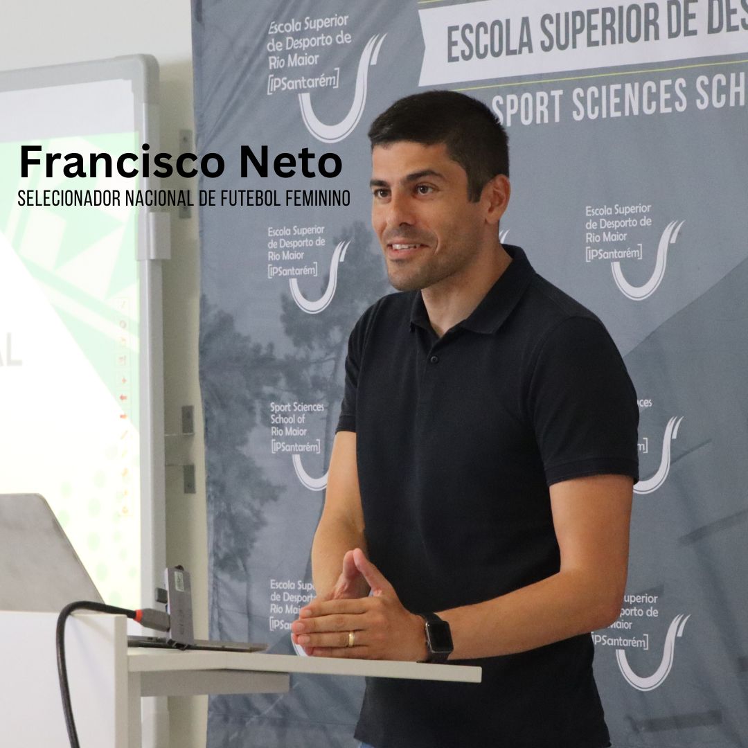 Francisco Neto, selecionador nacional de futebol feminino, na ESDRM – Politécnico de Santarém